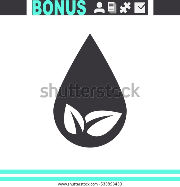 Eco Water Drop Vector Icon Ecological Stock Vector (Royalty Free ...