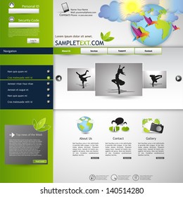 Eco Website Template Earth Globe Illustration Stock Vector (Royalty ...