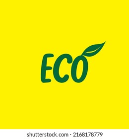 Eco Word Typography Logo Design Stock Vector (Royalty Free) 2168178779 ...