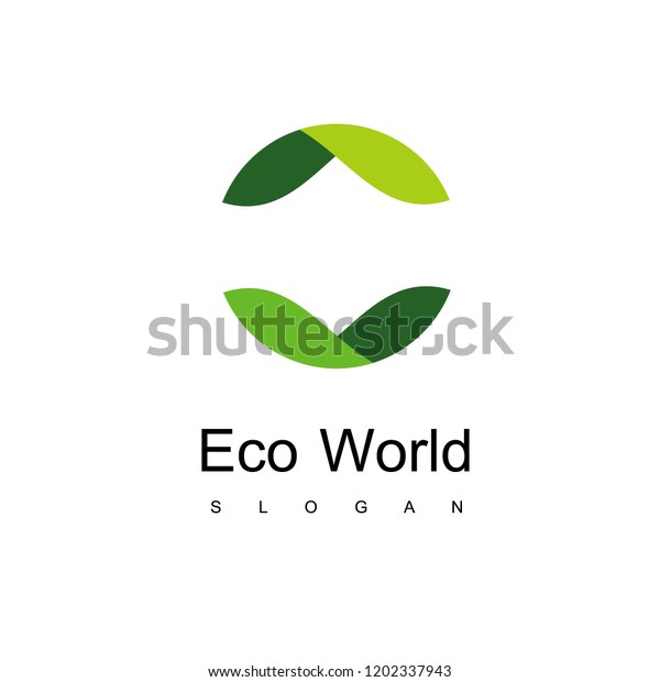 Eco World Logo Design Vector Stock Vector (Royalty Free) 1202337943 ...