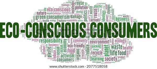 Ecoconscious Consumers Vector Illustration Word Cloud Stock Vector ...