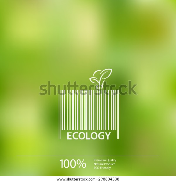 Ecology Barcode Symbol On Blurry Background Stock Vector (Royalty Free ...