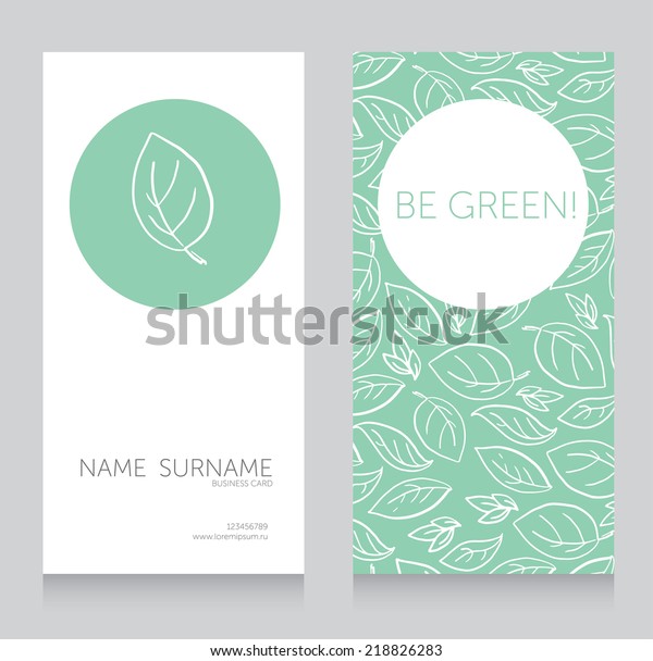 Ecology Business Card Vector Illustration Stock Vector (Royalty Free ...
