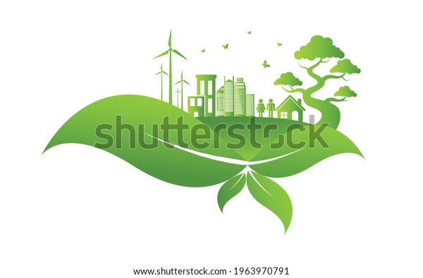 Ecology Concept Environmental Banner Design Elements Stock Vector ...