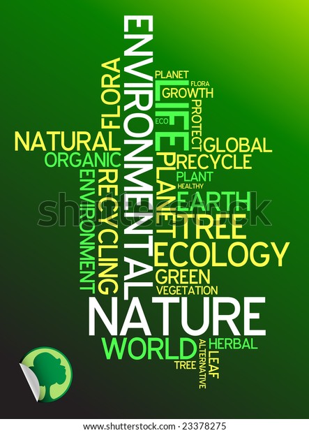Ecology Environmental Poster Made Words Stock Vector (Royalty Free ...