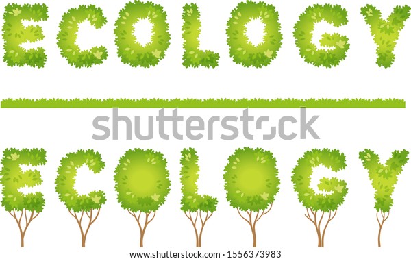 Ecology Font Vector Image Capital Letters Stock Vector (Royalty Free ...