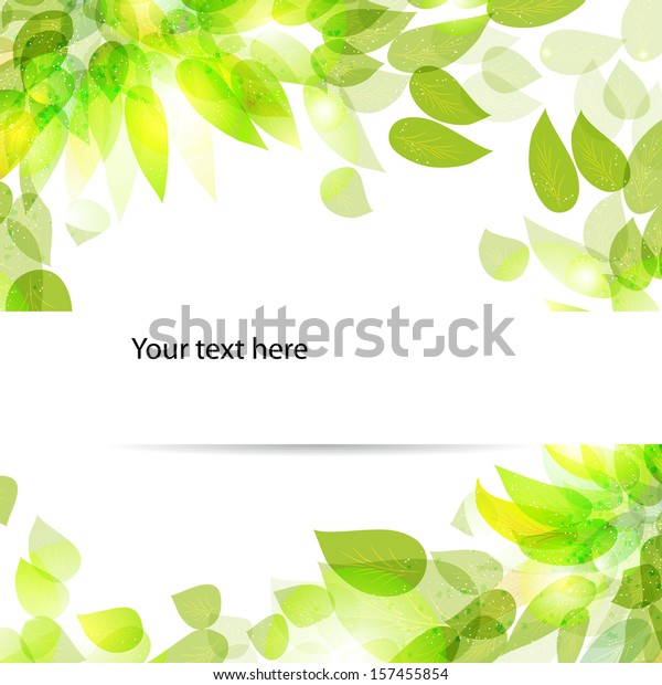 Ecology Frame By Leaves Vector Eps Stock Vector (Royalty Free) 157455854