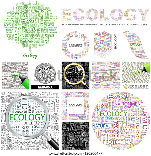 Ecology Word Collage Vector Illustration Stock Vector (Royalty Free ...