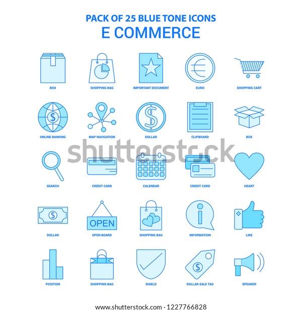 Ecommerce Blue Tone Icon Pack 25 스톡 벡터(로열티 프리) 1227766828 | Shutterstock