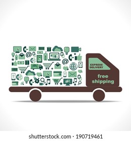 Ecommerce Icon Design Free Shipping Delivery Stock Vector (Royalty Free ...