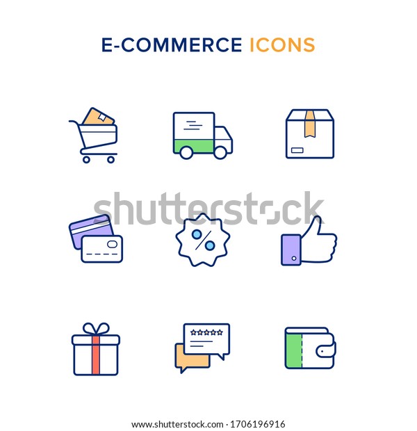 Ecommerce Icon Set Contains Such Icons Stock Vector (Royalty Free ...