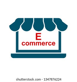 Ecommerce Laptop Shopping Tech Shop Sign Stock Vector (Royalty Free ...