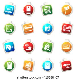 Ecommerce Stickers Label Icon Set Web Stock Vector (Royalty Free ...