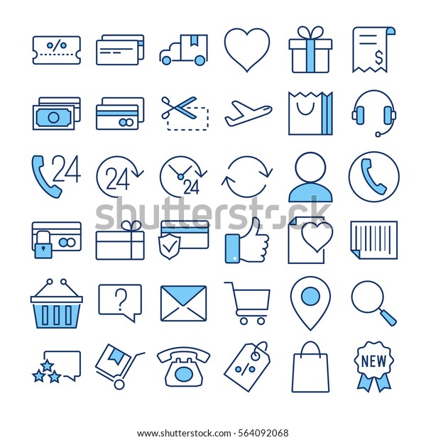 Ecommerce Thin Line Color Vector Icons Stock Vector (Royalty Free ... Ecommerce Thin Line Color Vector Icons Stock Vector (Royalty Free ...