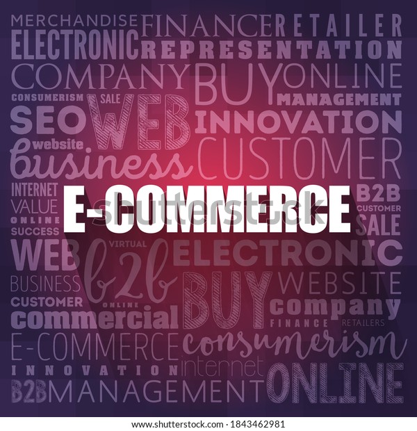 Ecommerce Word Cloud Collage Business Concept Stock Vector (Royalty Free) 1843462981