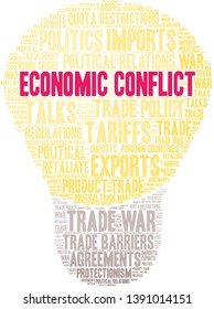 Economic Conflict Word Cloud On White Stock Vector (Royalty Free ...