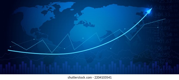 Economic Growth Background World Map Graph Stock Vector (Royalty Free ...