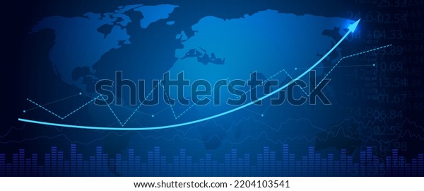 Economic Growth Background World Map Graph Stock Vector (Royalty Free ...