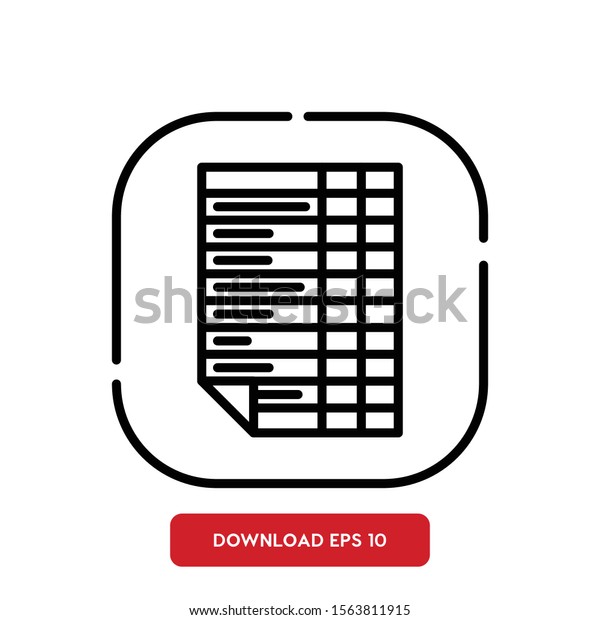 Economic Instruments Symbol Spreadsheets Outline Vector Stock Vector ...