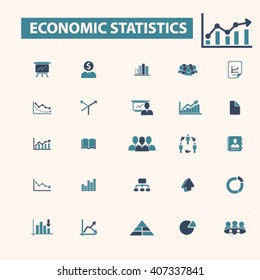 Economic Statistics Icons Stock Vector (Royalty Free) 407337841 ...