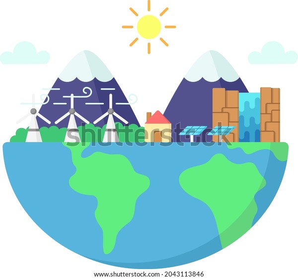 Ecosystem Earth Vector Illustration Climate Theme Stock Vector (Royalty ...