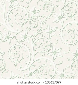 Ecru Background Floral Pattern Seamless Stock Vector (Royalty Free ...