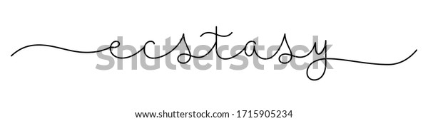 Ecstasy Black Vector Monoline Calligraphy Banner Stock Vector (Royalty ...