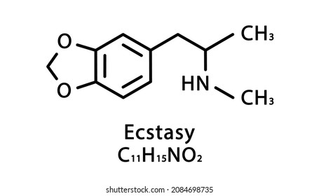 Ecstasy Molecular Structure Mdma Skeletal Chemical Stock Vector ...