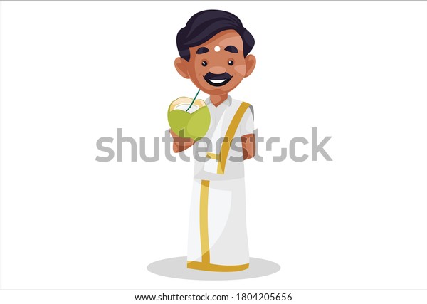 Ector Graphic Illustration Tamil Man Drinking Stock Vector (Royalty ...