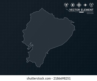 Ecuador Map Black Digital Frame Hud Stock Vector (Royalty Free ...