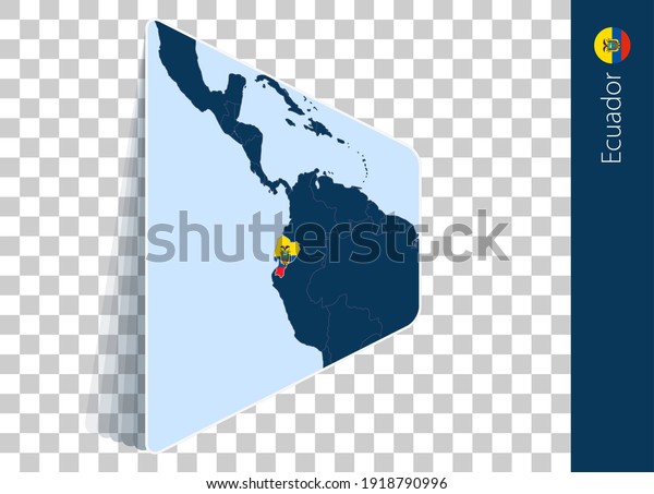 Ecuador Map Flag On Transparent Background Stock Vector (Royalty Free ...