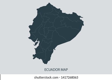 Vektor Stok Transparent High Detailed Grey Map Ecuador (Tanpa Royalti ...