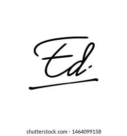 Ed Initial Signature Logo Handwriting Logo Stock Vector (Royalty Free ...