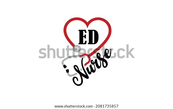 Ed Nurse Stethoscope Abstract Monogram Vector Stock Vector (Royalty ...