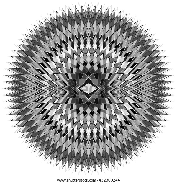 Edgy Jagged Circular Circle Element Concentric Stock Vector (Royalty ...