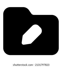 Edit Folder Icon Black Color Stock Vector (Royalty Free) 2131797823 ...