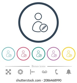 Edit User Account Outline Flat Color Stock Vector (Royalty Free ...
