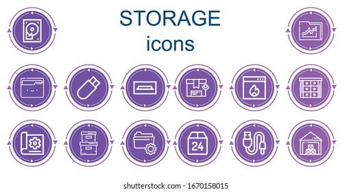 Editable 14 Storage Icons Web Mobile Stock Vector (Royalty Free ...