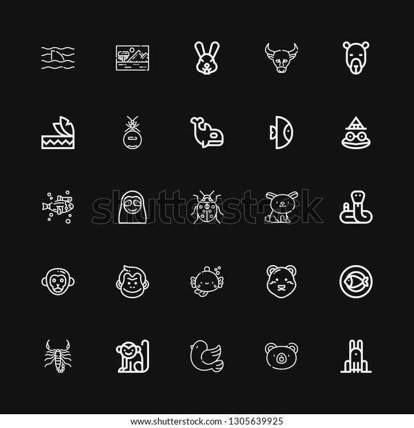 Editable 25 Wild Icons Web Mobile 스톡 벡터(로열티 프리) 1305639925 | Shutterstock