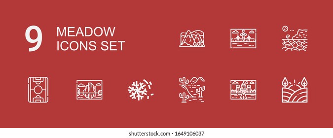 Editable 9 Meadow Icons Web Mobile Stock Vector (Royalty Free ...