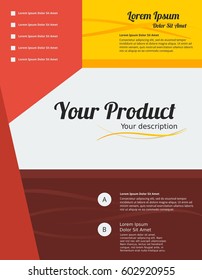 Editable Abstract Red Yellow Shapes Layout Stock Vector (Royalty Free ...