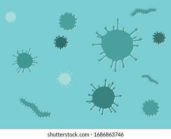 Editable Bacterial Background Blue Long Background Stock Vector ...