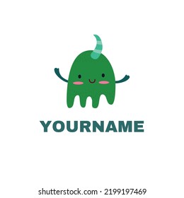 Editable Illustrated Monster Logo Template Stock Vector (Royalty Free ...