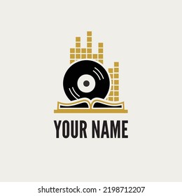 Editable Illustrated Vinyl Record Logo Template Stock Vector (Royalty ...