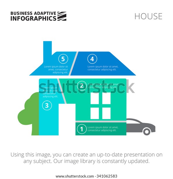 Editable Infographic Template House Diagram Divided Stock Vector ...