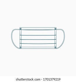 Editable Isolated Rectangle Medical Mask Vector Stock Vector (Royalty ...