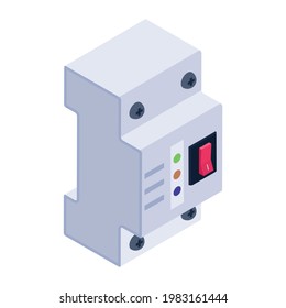 Editable Isometric Style Changeover Circuit Breaker Stock Vector ...