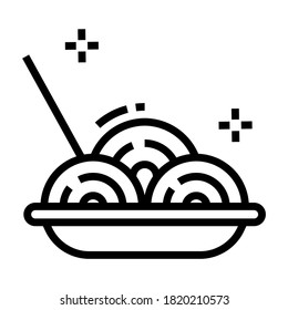 Editable Line Style Instant Noodles Icon Stock Vector (Royalty Free ...