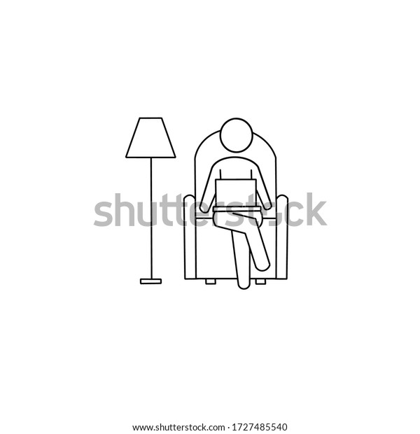 Editable Outline Art Icon Stick Figure Stock Vector (Royalty Free ...