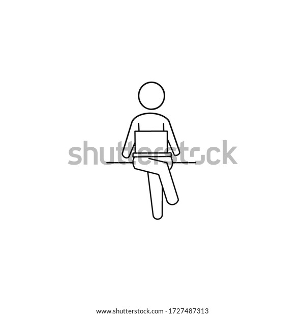 Editable Outline Art Icon Stick Figure Stock Vector (Royalty Free ...